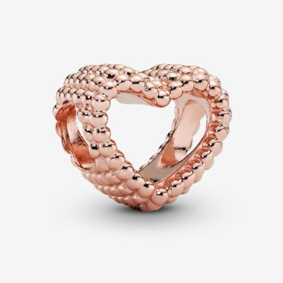 Pandora | Jewelry | Pandora Beaded Open Heart Charm Authentic Nwot ...